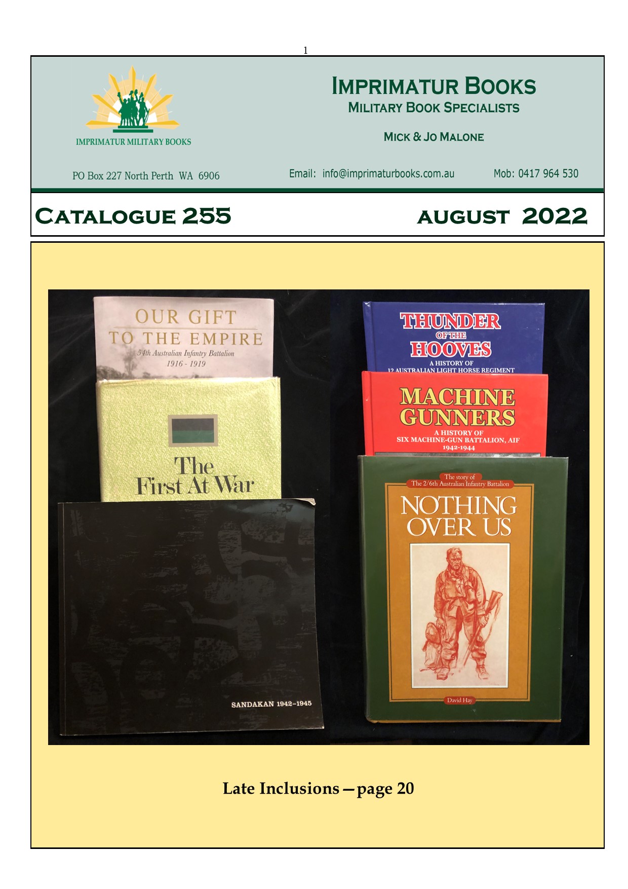 Winter Catalogue #255 - Imprimatur Books