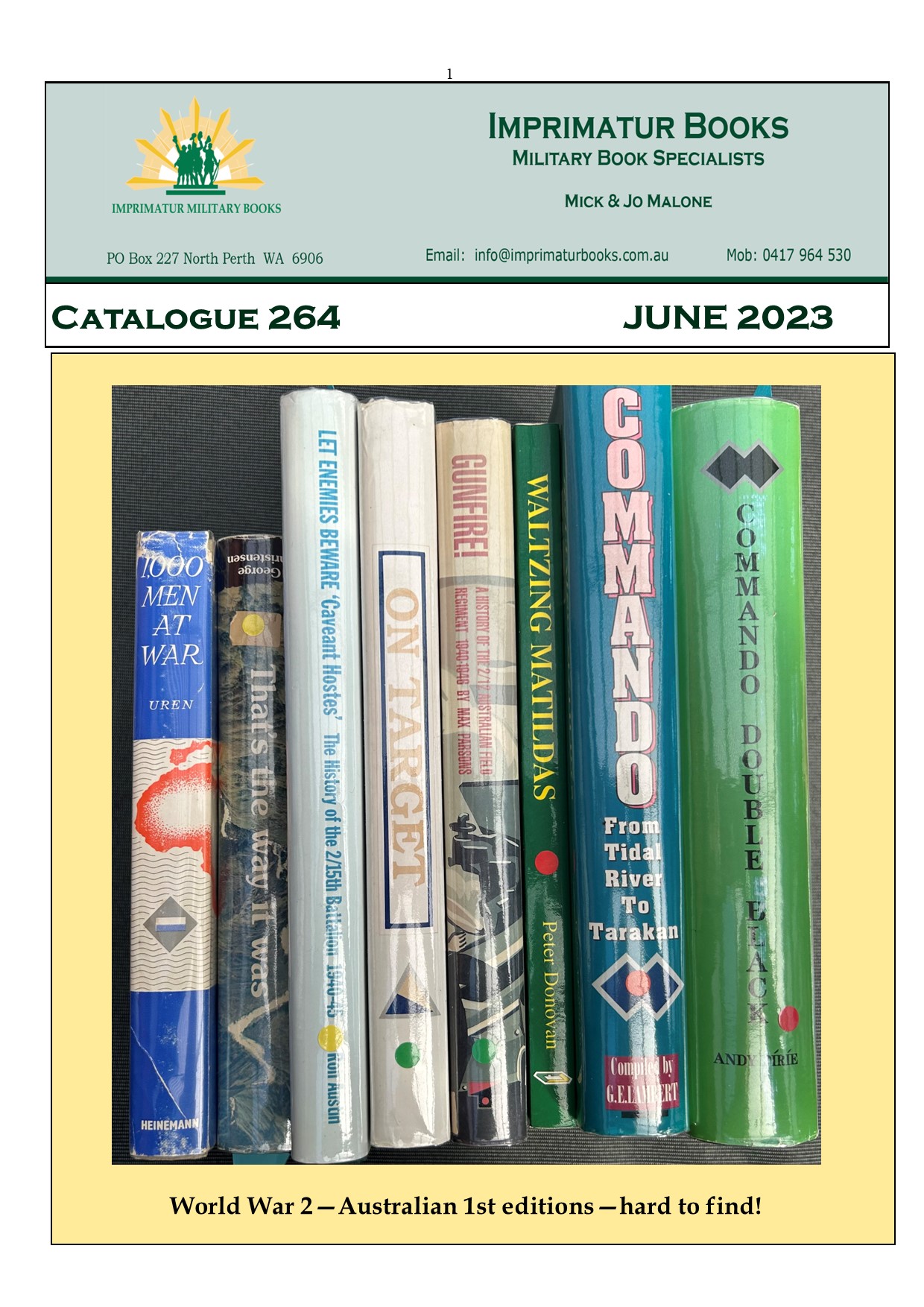 Imprimatur Books Winter Catalogue #264 - Imprimatur Books